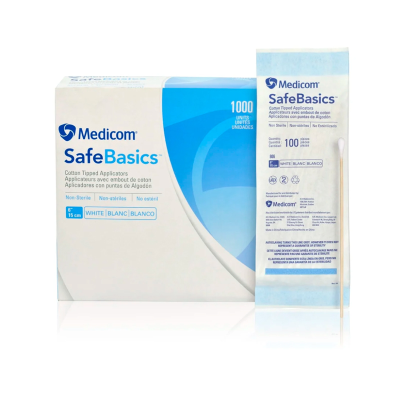 Medicom Cotton Tip Wooden Applicators - Dental Zone